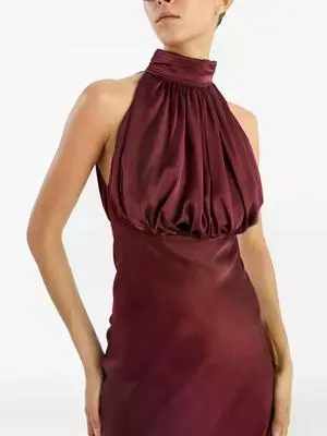 ROTATE BY BIRGER CHRISTENSEN High-neck Silk Maxi Dress
