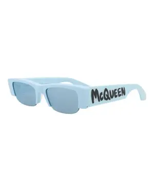 Alexander McQueen Square Rectangle Sunglasses - Light Blue Light Blue Light Blue (am0404s/30014335/004)