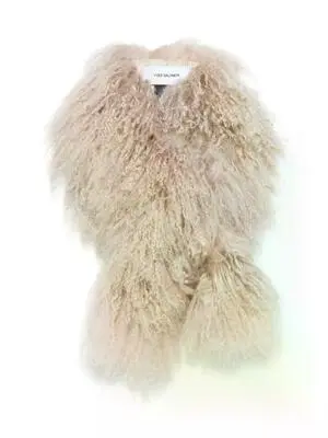 YVES SALOMON Curly-fur Sheepskin Scarf - Neutrals