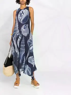 Stella McCartney Anabelle Shell-print Silk Maxi Dress