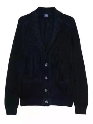 Fedeli Ribbed Shawl-collar Cardigan