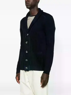 Fedeli Ribbed Shawl-collar Cardigan