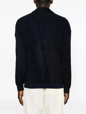 Fedeli Ribbed Shawl-collar Cardigan