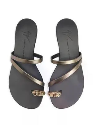 GIUSEPPE ZANOTTI Febe Metallic-leather Sandals