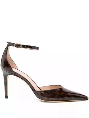 STUART WEITZMAN 85mm Leopard-print Ankle-strap Pumps