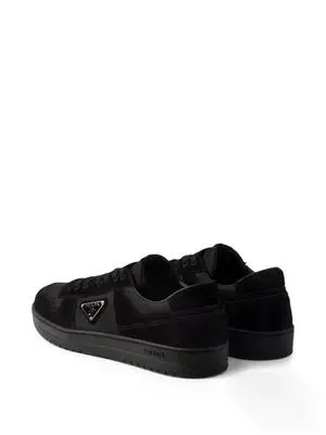 Prada Downtown Triangle-logo Suede Sneakers - Black