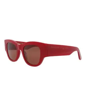 Alexander McQueen Square Rectangle Sunglasses - Red Red Brown (am0420s/30014616/004)
