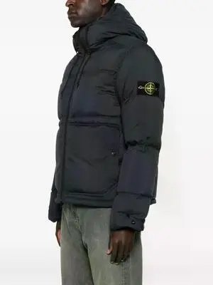 Stone Island Hooded Quilted Jacket - Blue