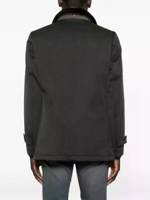Herno Velvet-collared Button Coat
