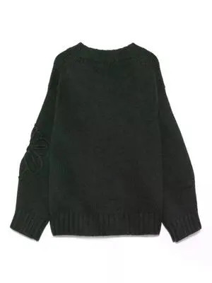 Bruno Manetti Flower-embellished Wool Sweater