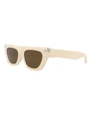 Alexander McQueen Cat Eye Sunglasses - Ivory Ivory Brown (am0440sa/30015178/004)