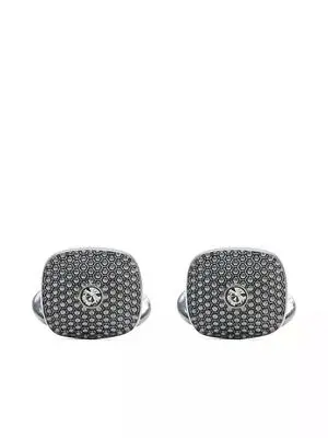 Giorgio Armani Sterling Silver Studded Cufflinks - Black