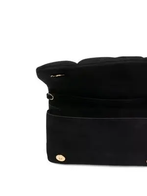 Moschino Quilted Cross Body Bag With Logo Plaque - Black