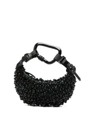 INNERRAUM Beaded Clutch With Carabiner Clasp - Black
