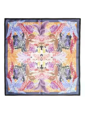 LANCEL Jungle Print Silk Scarf - Purple