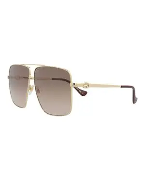 Gucci Aviator Sunglasses - Gold Gold Brown (gg1087s/30012961/002)