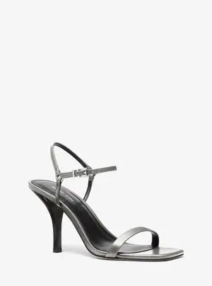 Michael Kors Selina Burnished Leather Sandal - Grey