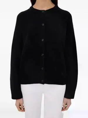 Loulou De Saison Aidar Lds Ribbed Crew-neck Cardigan - Black