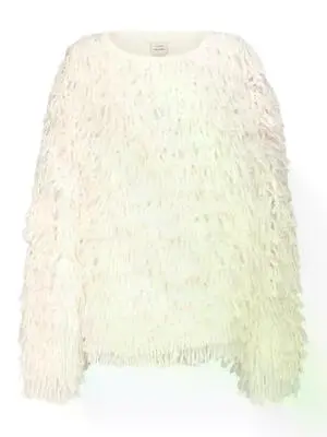 Loulou De Saison Fringe Wool Sweater - White