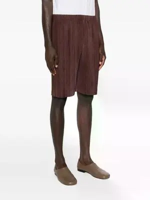Issey Miyake Pleated Shorts - Brown