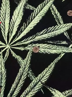 WACKO MARIA High Times Marijuana-leaf Print Shirt - Black