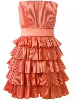 CAPUCCI Strapless Pleated Dress