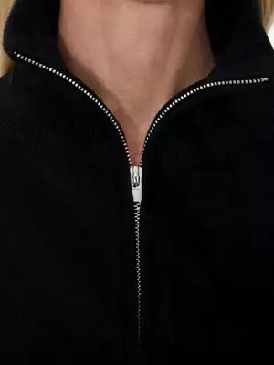 Loulou De Saison Dries Zip-front Cashmere Sweater - Black