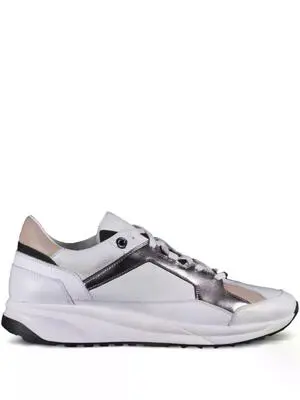 MOORER Metallic-effect Leather Low-top Sneakers