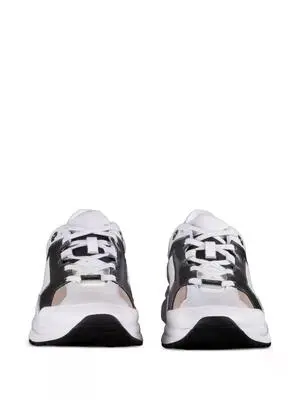 MOORER Metallic-effect Leather Low-top Sneakers