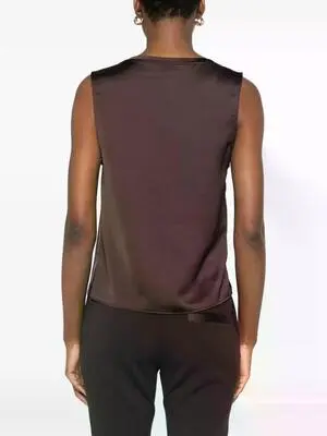 Imperial Buckle-detail Sleeveless Top - Brown