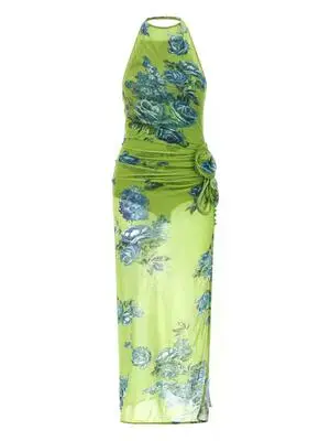 Magda Butrym Floral-print Side-slit Midi Dress