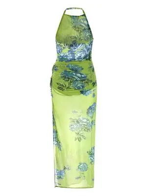 Magda Butrym Floral-print Side-slit Midi Dress