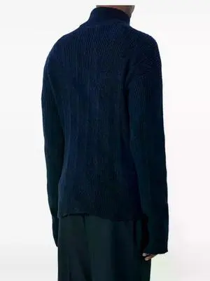 Marni Logo-embroidered Ribbed-knit Sweater