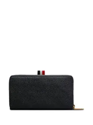 Thom Browne Pebble-grain Long Zip Wallet - Black