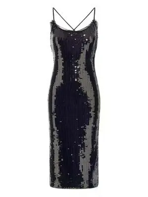 Roberto Cavalli Sequin-embellished Cross-back Dress