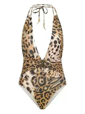 Roberto Cavalli Leopard-print One-piece Swimsuit - Brown