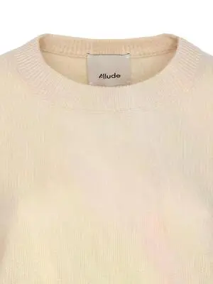 ALLUDE Ribbed Crew-neck Sweater - Neutrals