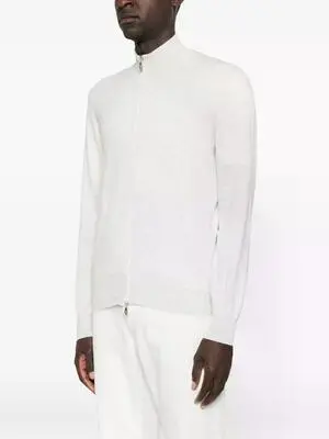 Brunello Cucinelli Zip-front Cotton Cardigan - Grey