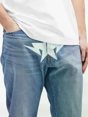 A BATHING APE Star-print Denim Jeans