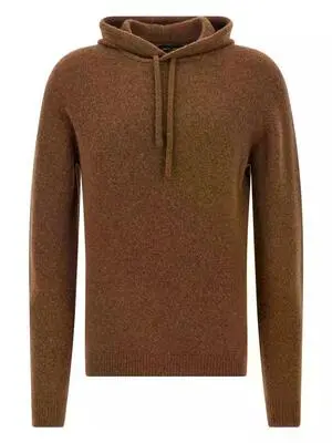 ROBERTO COLLINA Hooded Cuffed-sleeve Sweater - Brown