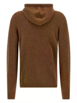 ROBERTO COLLINA Hooded Cuffed-sleeve Sweater - Brown