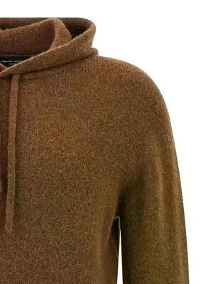 ROBERTO COLLINA Hooded Cuffed-sleeve Sweater - Brown