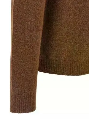 ROBERTO COLLINA Hooded Cuffed-sleeve Sweater - Brown