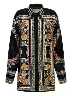 Roberto Cavalli Baroque-print Silk Shirt Dress