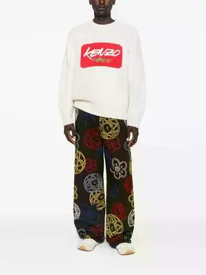 Kenzo Logo-print Crew-neck Sweater - Neutrals