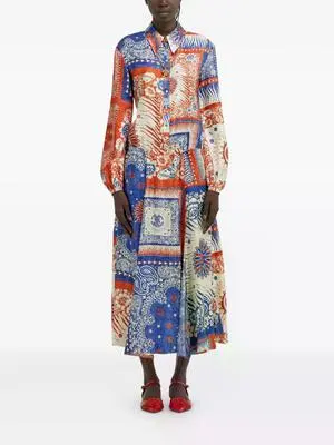 Roberto Cavalli Patchwork Paisley-pattern Silk Dress