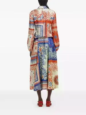 Roberto Cavalli Patchwork Paisley-pattern Silk Dress