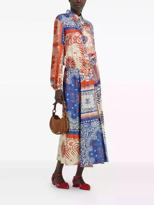 Roberto Cavalli Patchwork Paisley-pattern Silk Dress