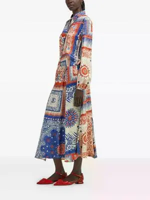 Roberto Cavalli Patchwork Paisley-pattern Silk Dress