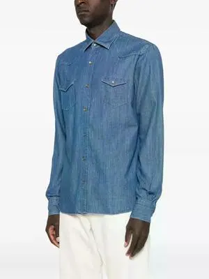 BARBA NAPOLI Denim Flap-pocket Shirt